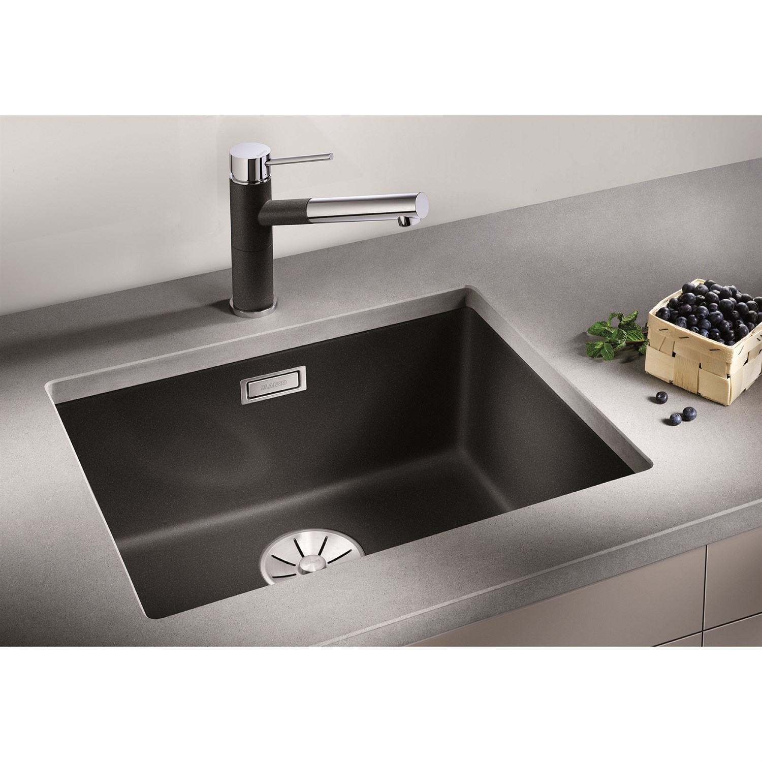 Blanco Subline 500-U Vit, inkl. svetsning, Diskho m. strainer, svart ...